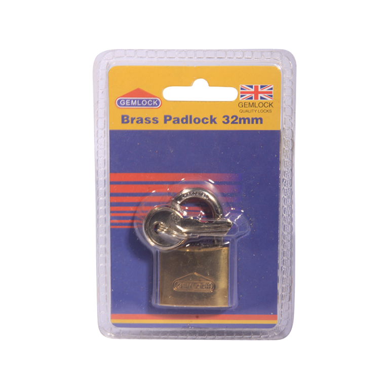 Gemlock Brass Padlock 32mm - Wembleytools.co.zw