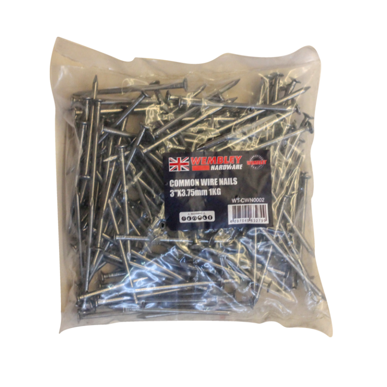 Wembley Tools Nails Wire Common 3" 1kg bag - Wembleytools.co.zw